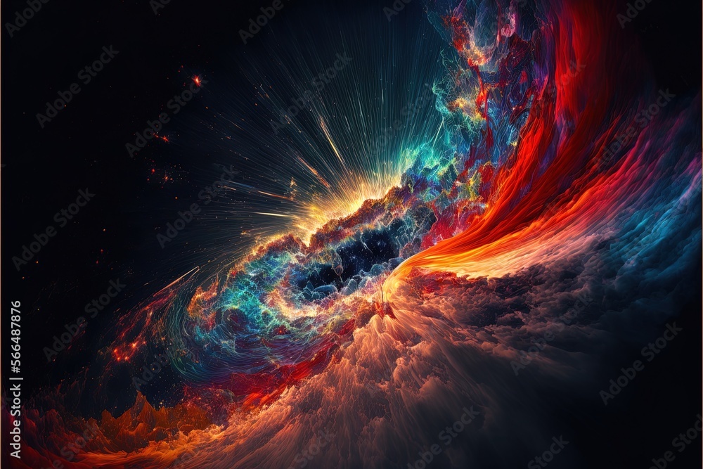 Space nebula panorama, equirectangular projection, environment map ...