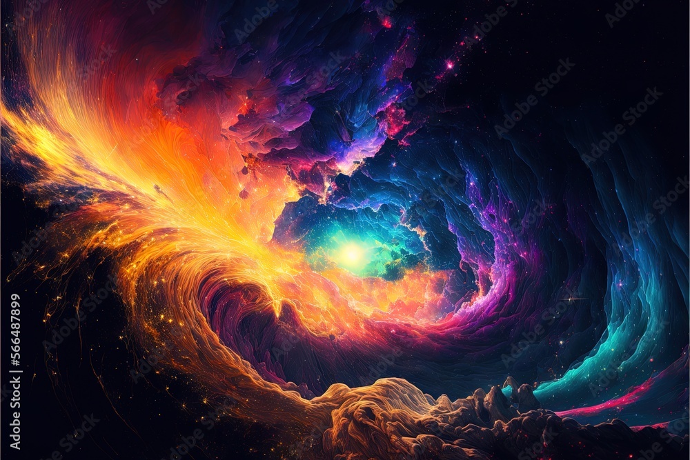 Space nebula panorama, equirectangular projection, environment map ...