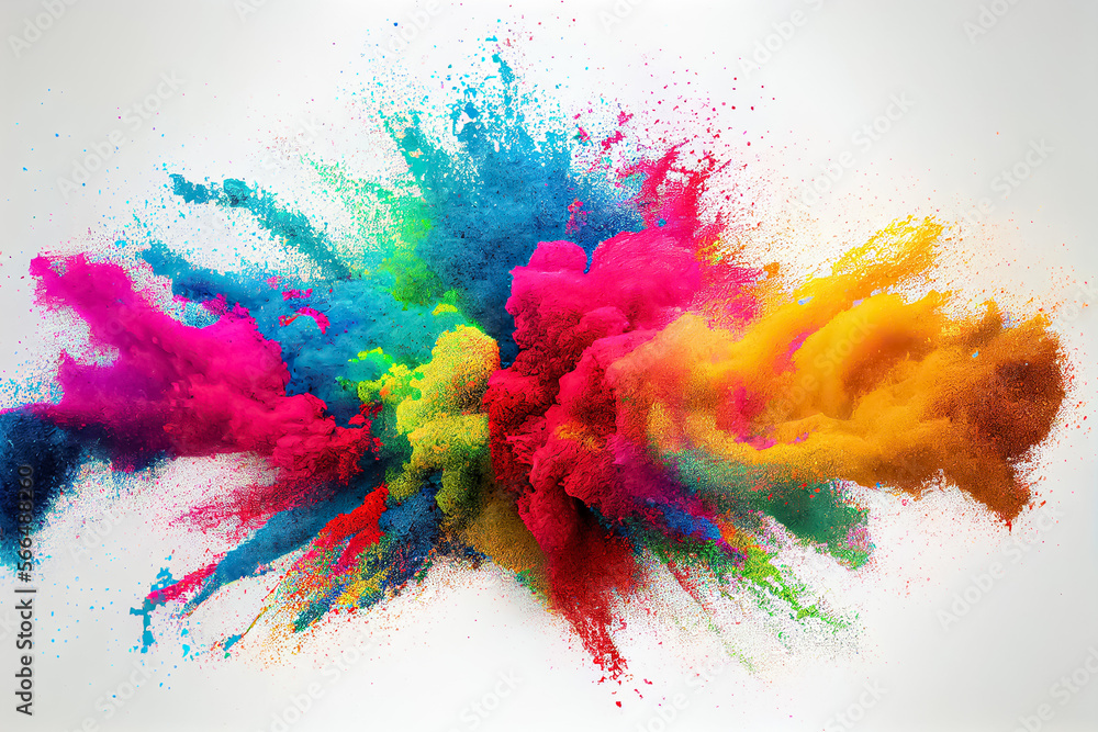 colorful rainbow holi paint color powder explosion isolated white wide ... colorful rainbow holi paint color powder explosion isolated white wide ...