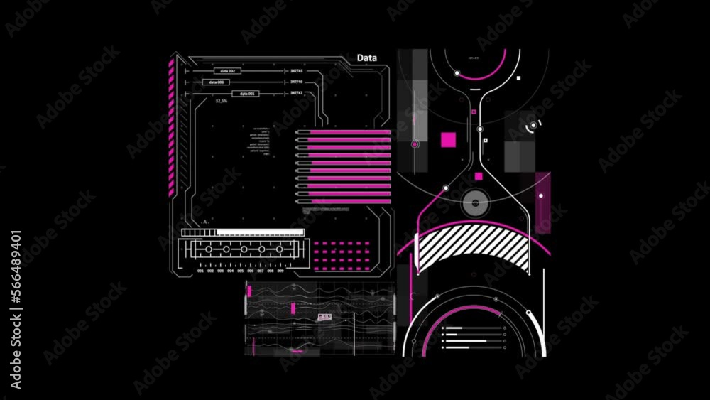 HUD elements.SciFi data User Interface.Digital infographic elements.2D ...