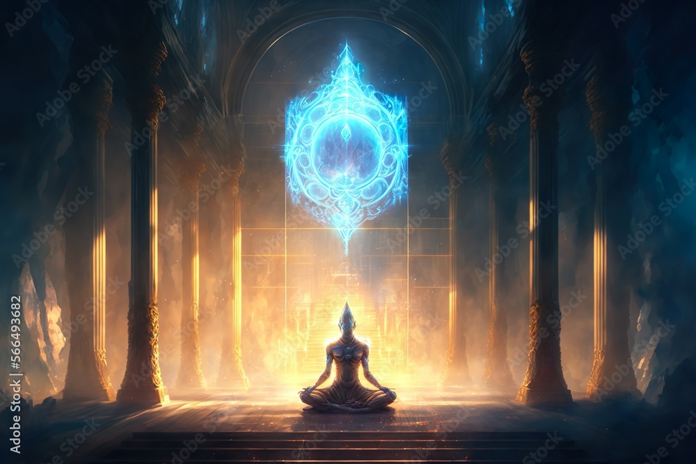 Esoteric spiritual akashic meditation and enlighten concept ...