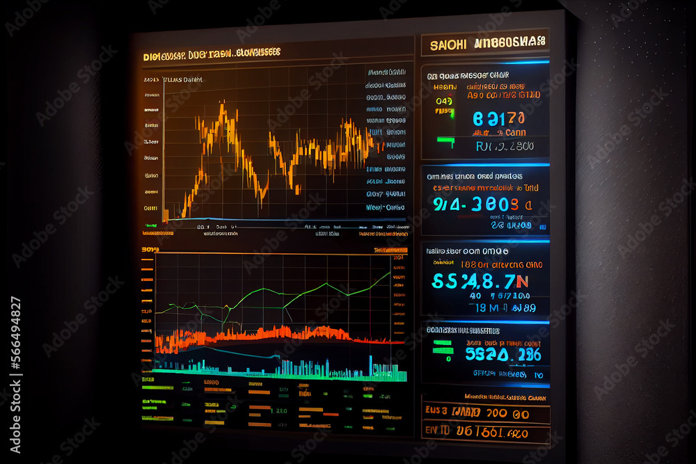 Digital chart forex trends rise and fall finance analytics data, global ...