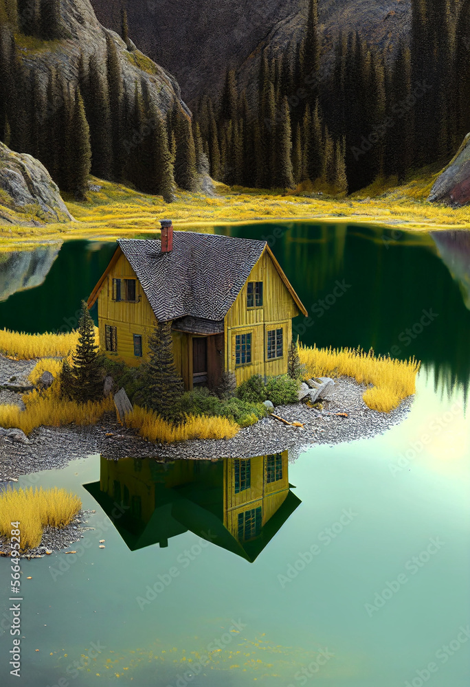 cabane dans la nature, cabane dans la forêt, cabane près d'un lac Stock ...