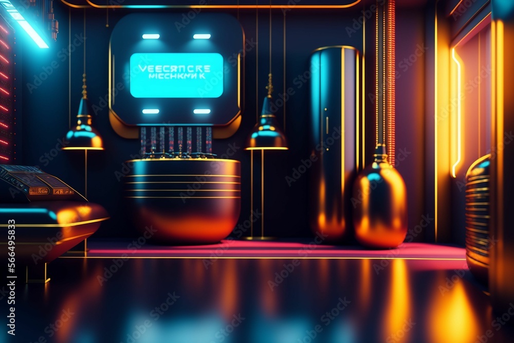 Tunnel Corridor space base, Reflective Floor Texture Metallic Cyberpunk ...