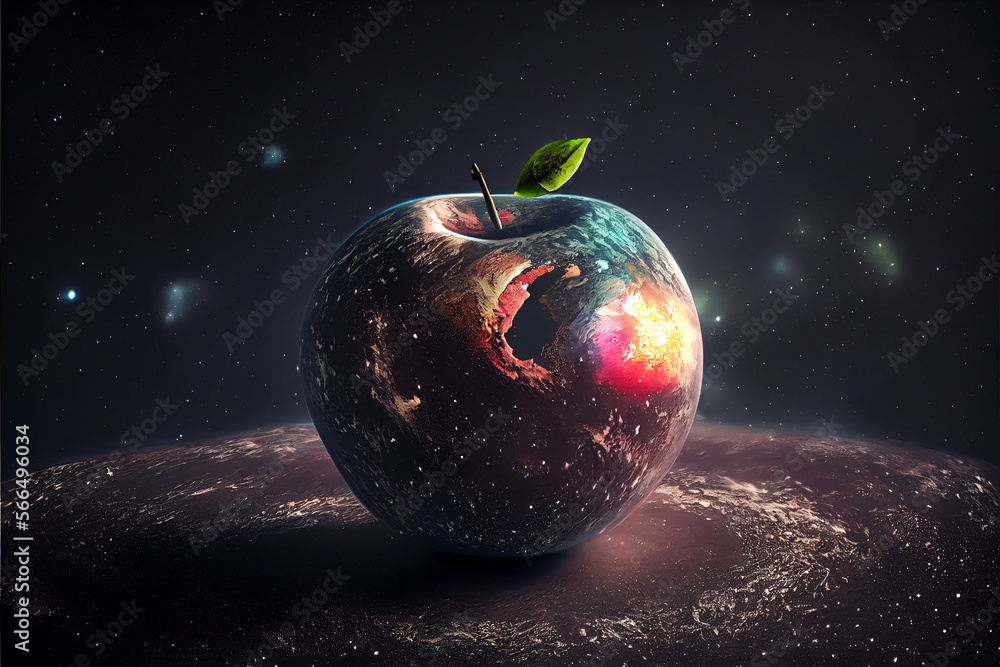 Planet Earth in outer space on the background of stars galaxies and ...