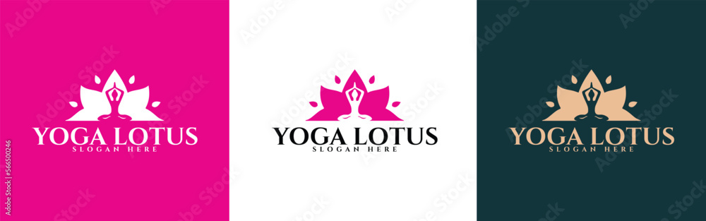 Yoga lotus flower Logo Icon. Lotus flower logo template design. Lotus ...