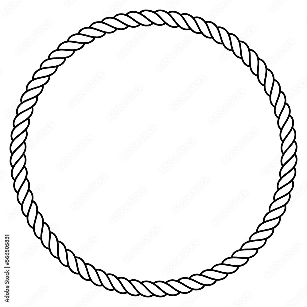 Round rope frame. Circle ropes, rounded border and decorative marine ...
