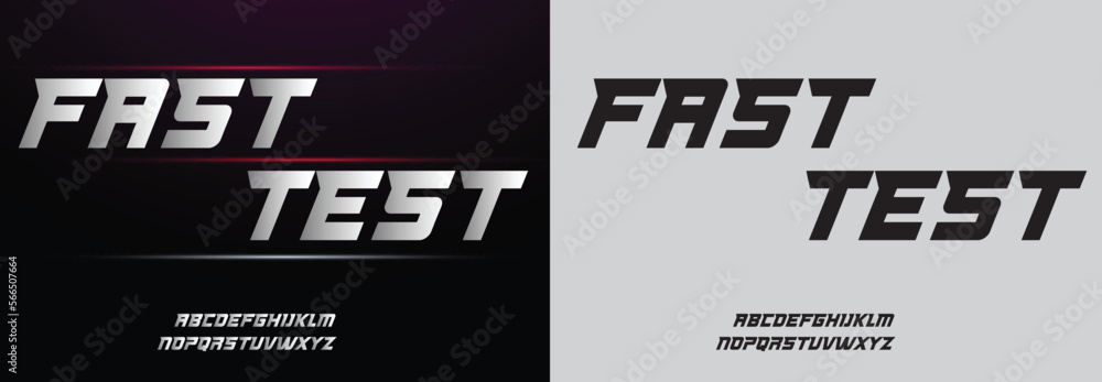 Fast Test, Game Sport Movie Alphabet Font. Typography modern regular ...