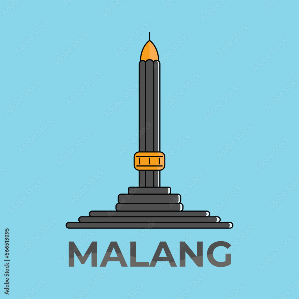 Tugu Malang or Malang City Hall Monument. One of the landmarks of ...