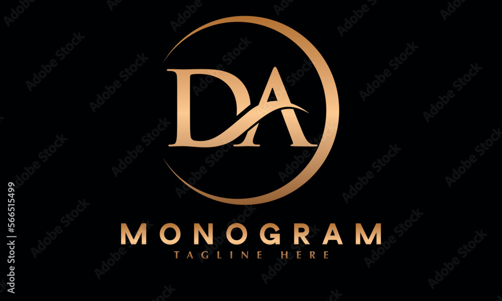 Alphabet da or ad initial logo abstract monogram vector logo template ...