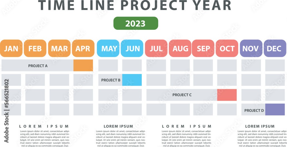 Vector infographic design, monthly to year project schedule planner ...