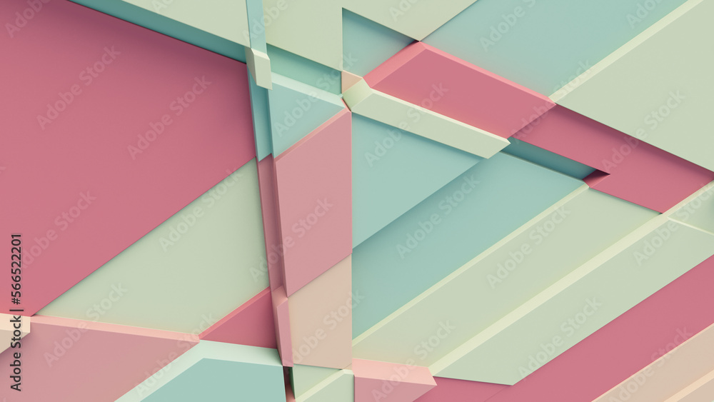 Pastel Colored Tech Background with a Geometric 3D Structure. Clean ...