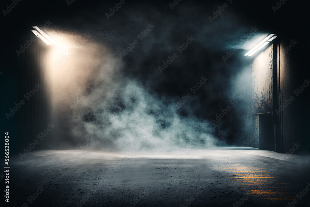 Science fiction interior scene- sci-fi corridor render scene with neon ...