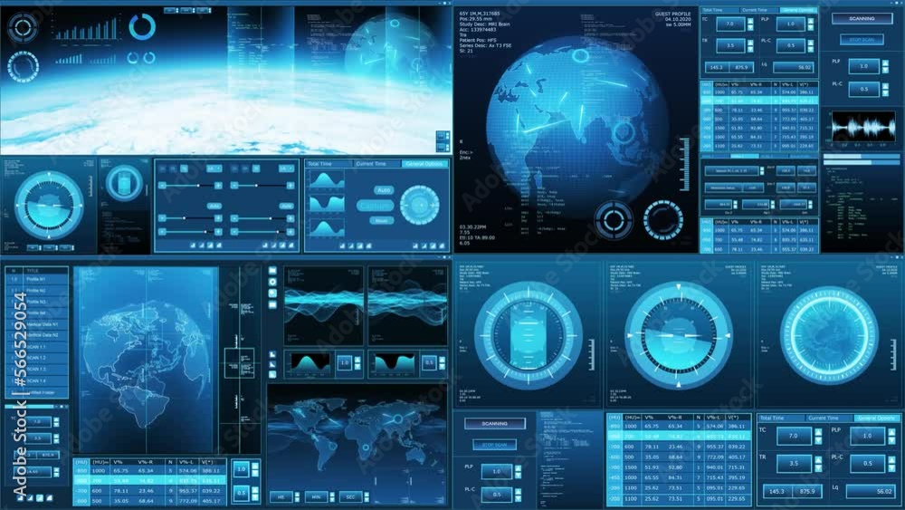 Futuristic spaceship control panel interface. Spacecraft digital ...
