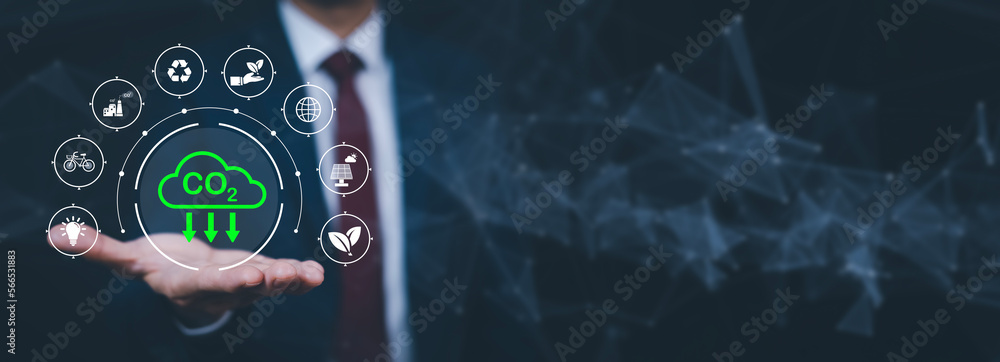 Businessman hand hold recycle symbol connection with virtual modern ...