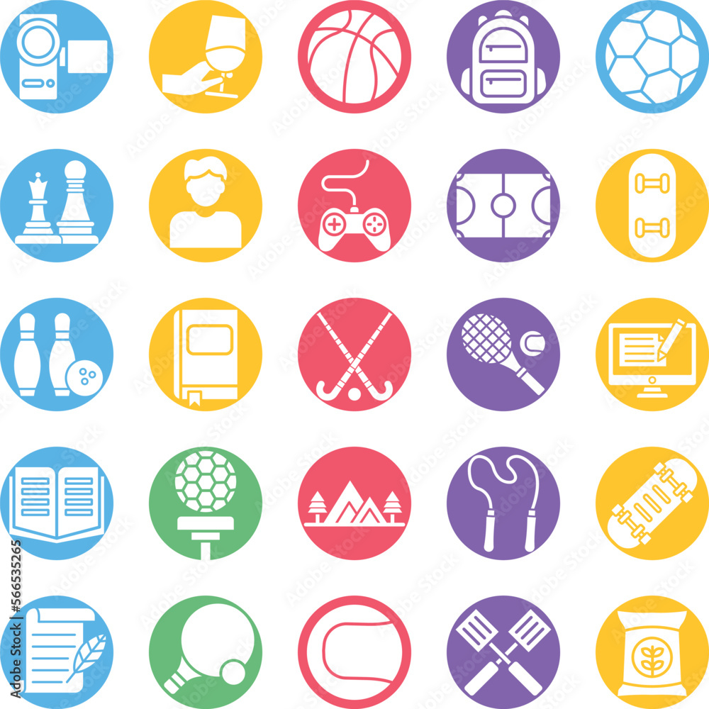 Hobby icons set, collection of Hobby icons, Hobby icons pack, activity ...