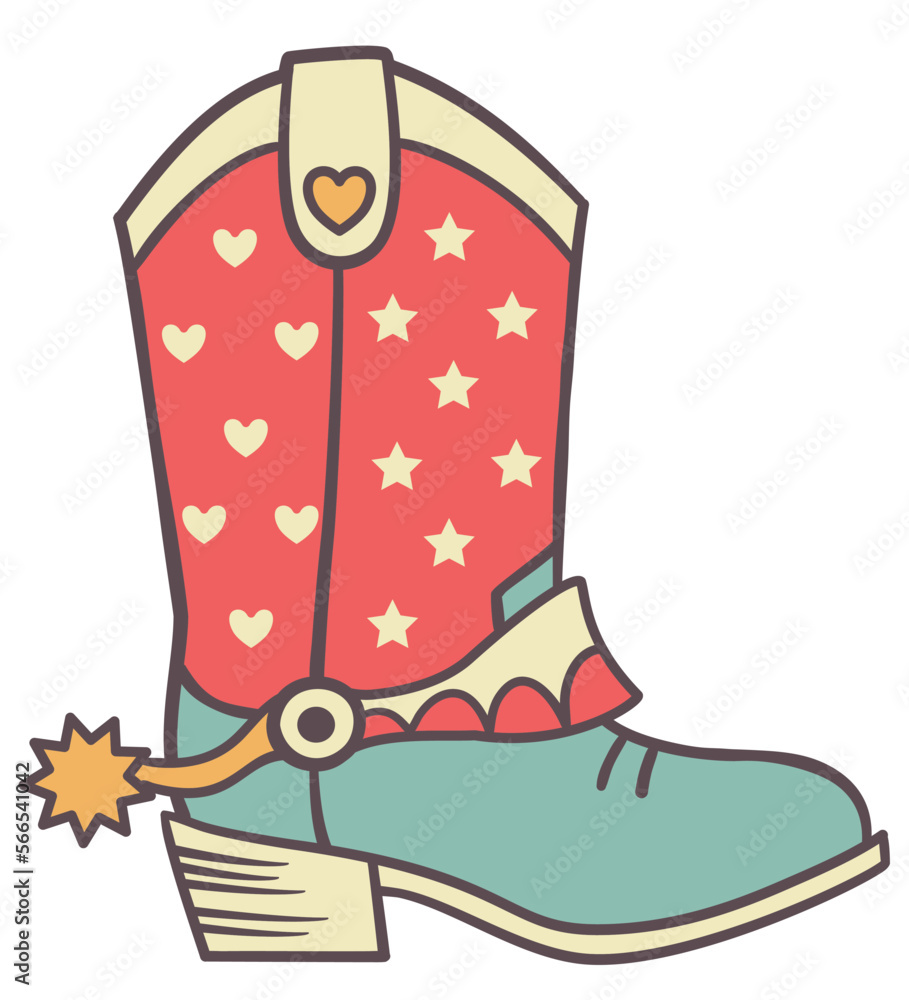 Cowboy boots for little boy or girl vector illustration. Little cowboy ...