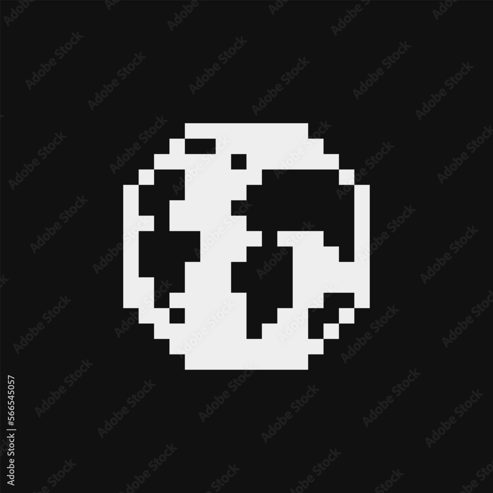 Globe emoji. Planet Earth globe pixel art icon. Design for mobile app ...