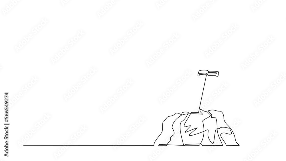 Animated self drawing of continuous line draw Excalibur sword stuck in ...