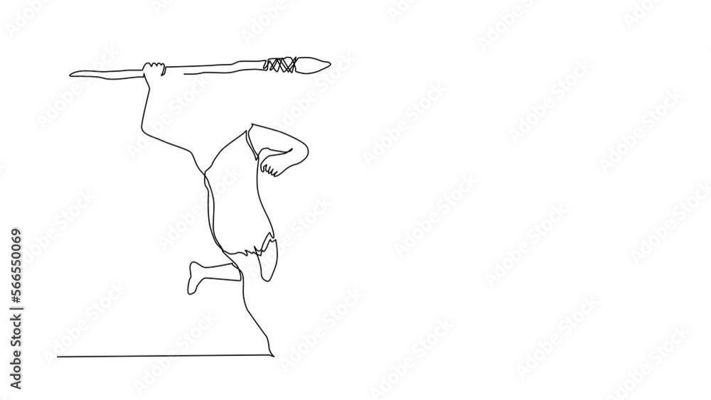 Vidéo Stock Animated self drawing of continuous line draw primitive ...