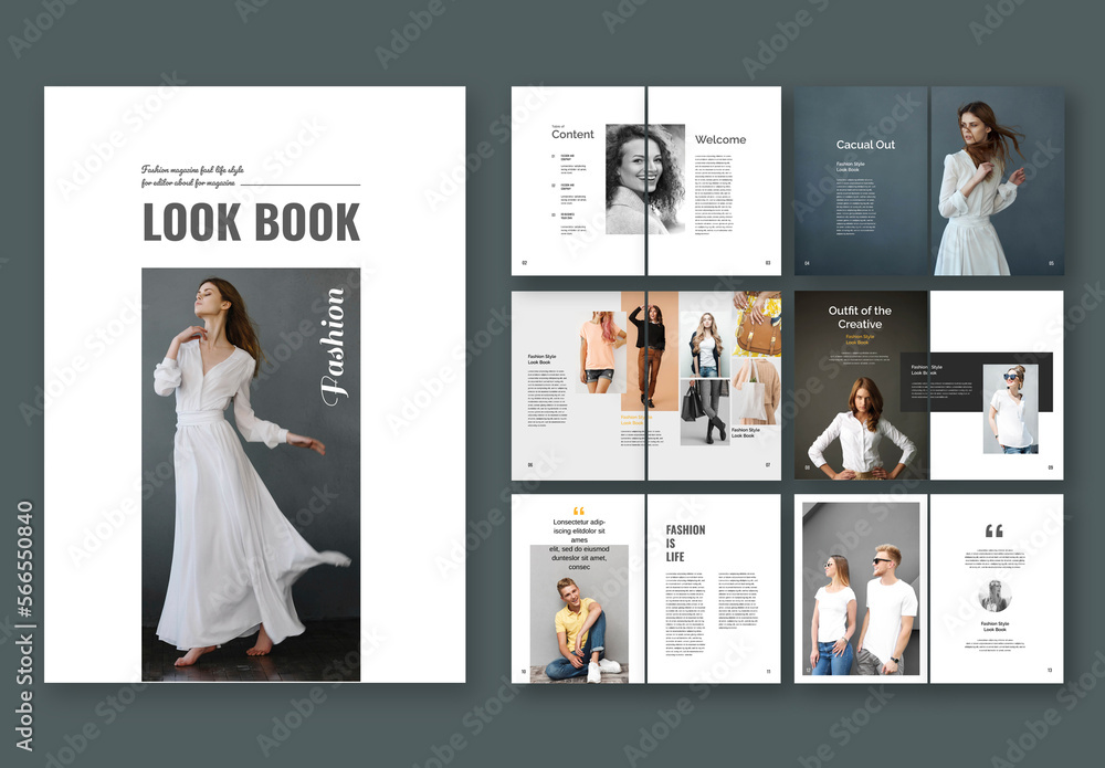 Fashion Look Book Layout Stock Template | Adobe Stock