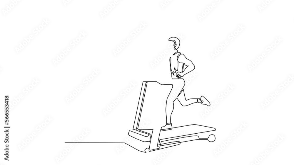 Video Stock Self drawing animation of single line draw man running on ...