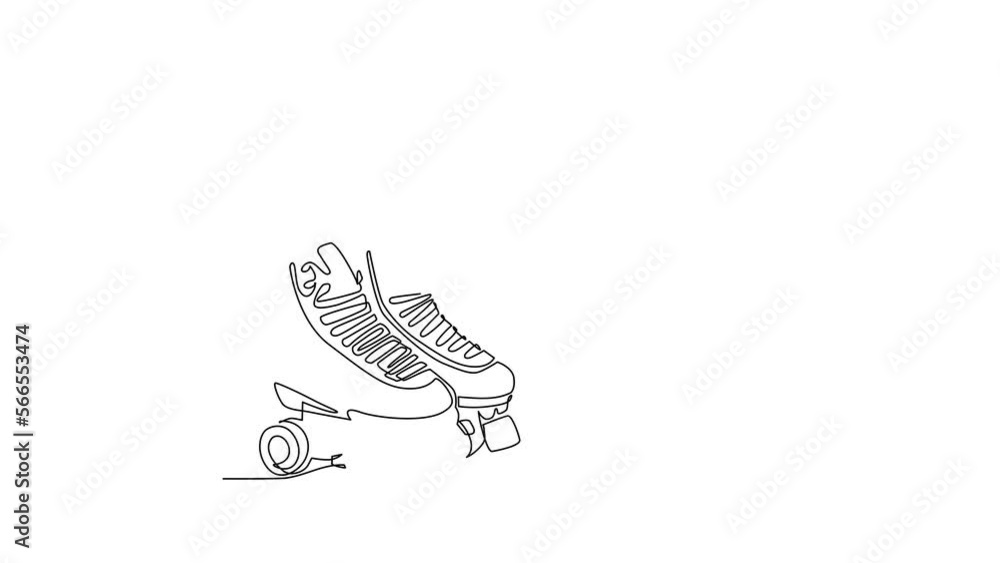 Animated self drawing of continuous line draw pair of vintage, retro ...