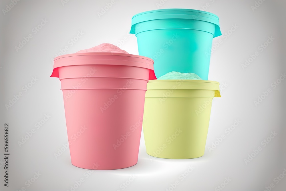 a variety of sundae toppings presented in a tower of colorful ice cream ...