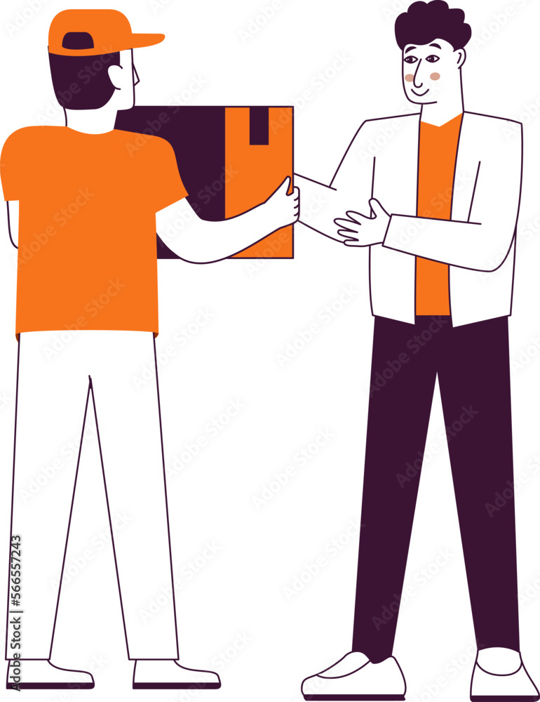 Delivery parcel.Courier delivered parcel guy.Shipping and delivery ...