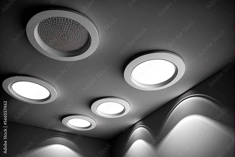 artificial lighting led bulbs for home or office against black backdrop ...