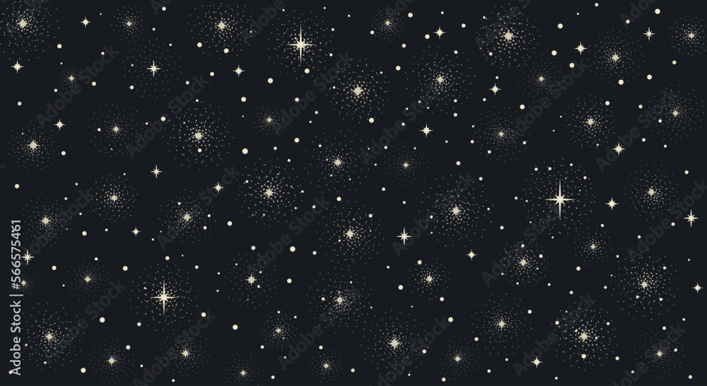 Background with stars, vector pattern night sky filled with lots of ...