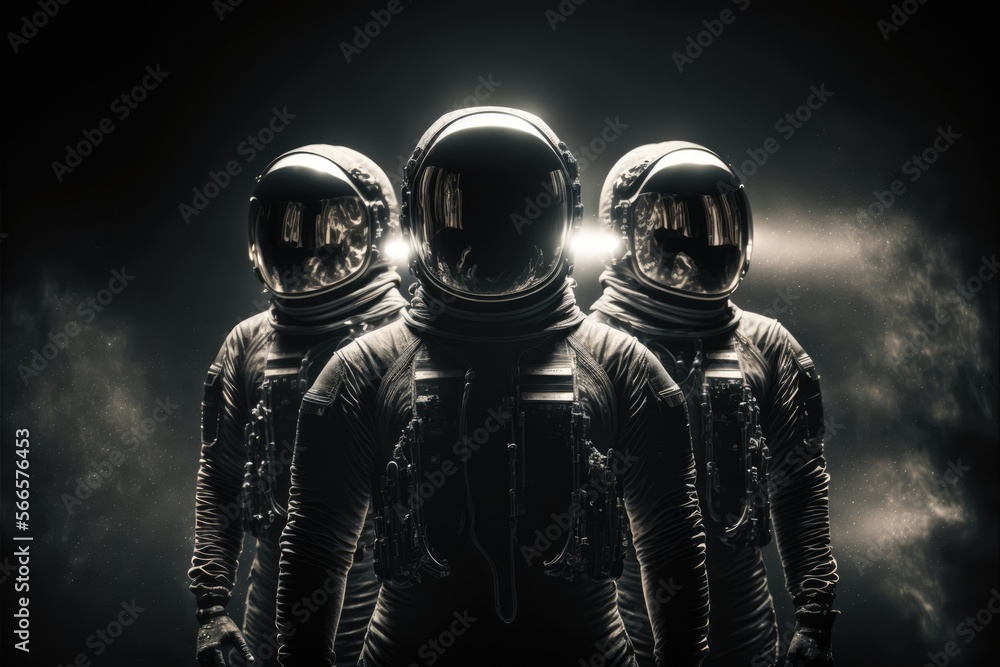 astronauts on another planet made with generative ai Stock Illustration ...
