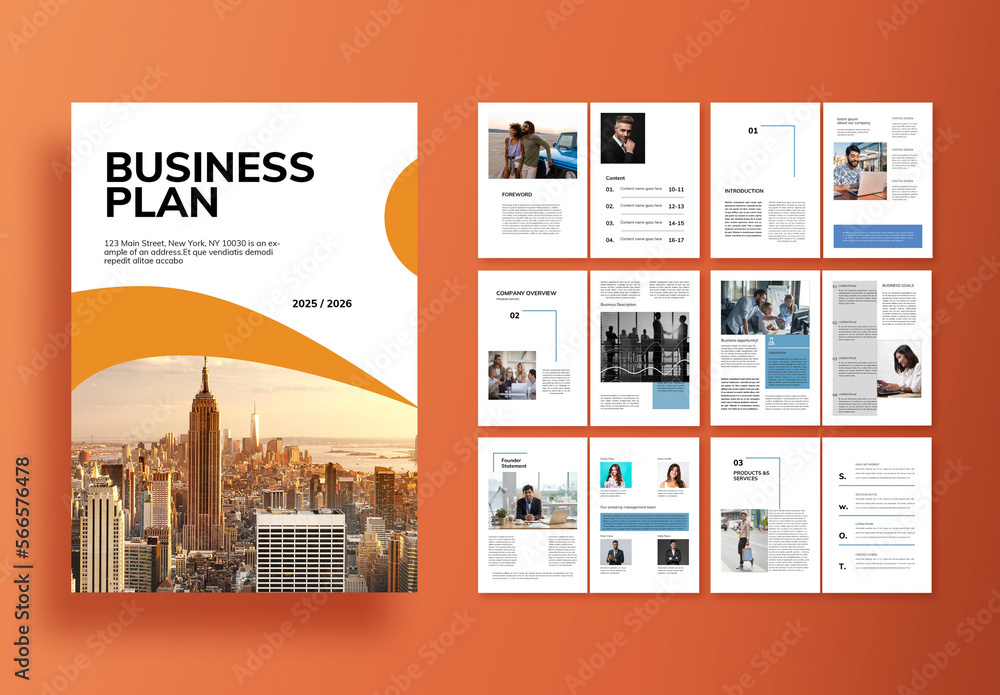 Business Plan Layout Stock Template | Adobe Stock