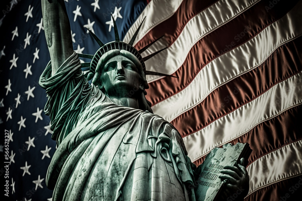 4th Of July Statue Of Liberty Flag