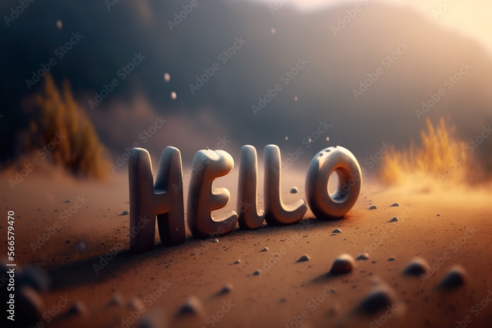 Hello salutation or greeting word to welcome someone or initiate a ...