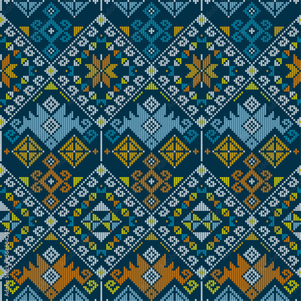 Yakan weaving inspired vector seamless geometric pattern - Filipino ...