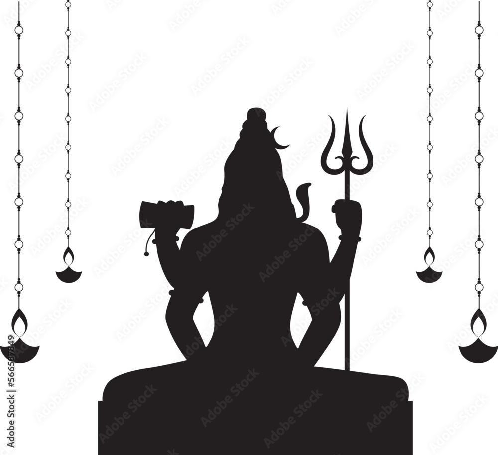 lord shiva silhouette shivratri festival Stock Vector | Adobe Stock