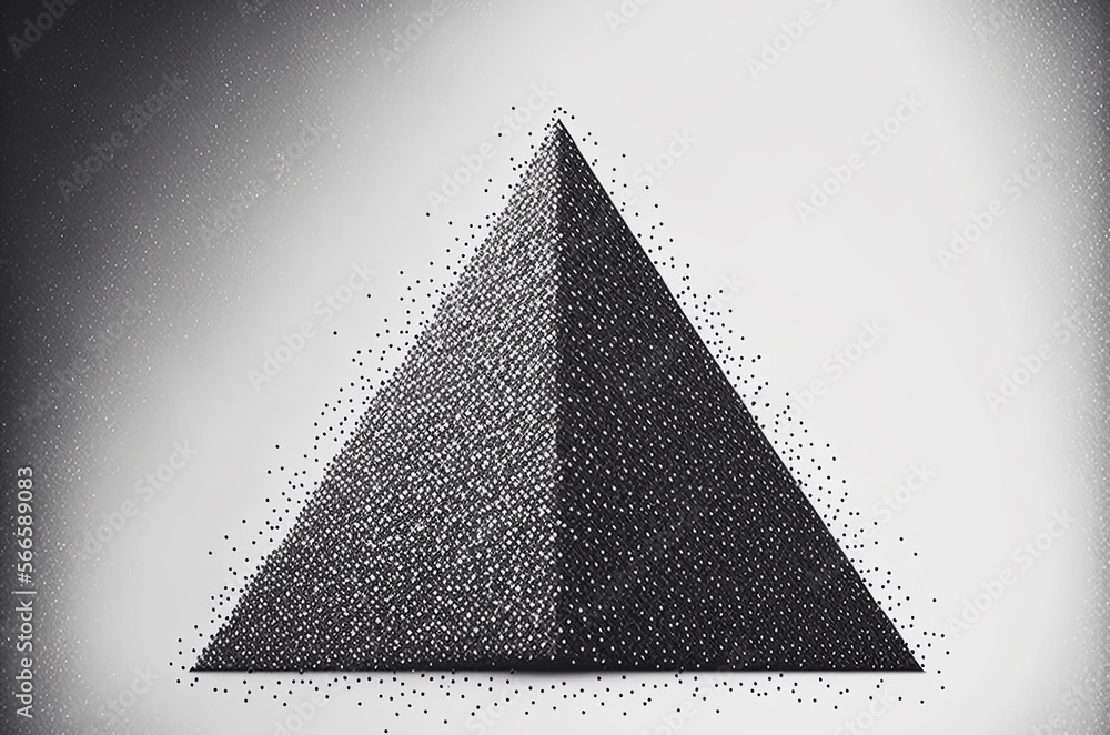 Pointillism pyramid shape side view concept created with Generative AI ...