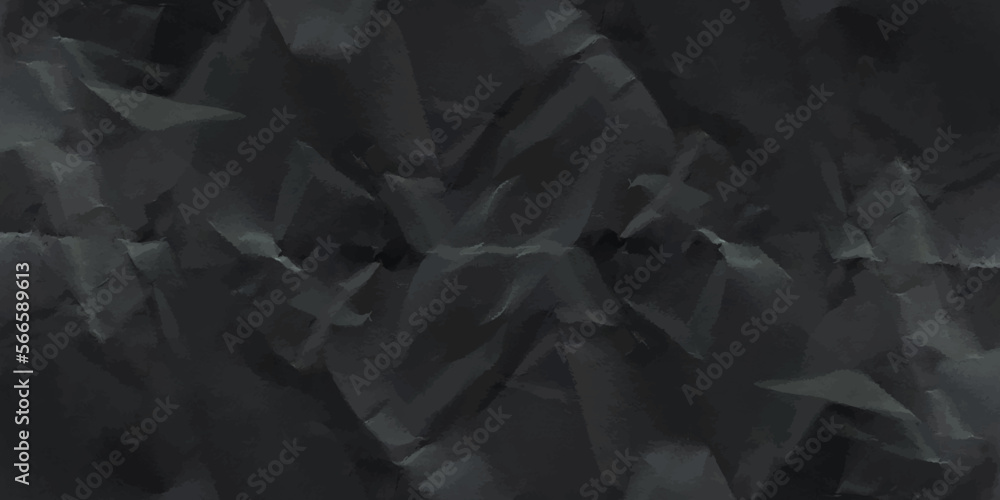 Black creased crumpled paper texture can be use as background. folded ...