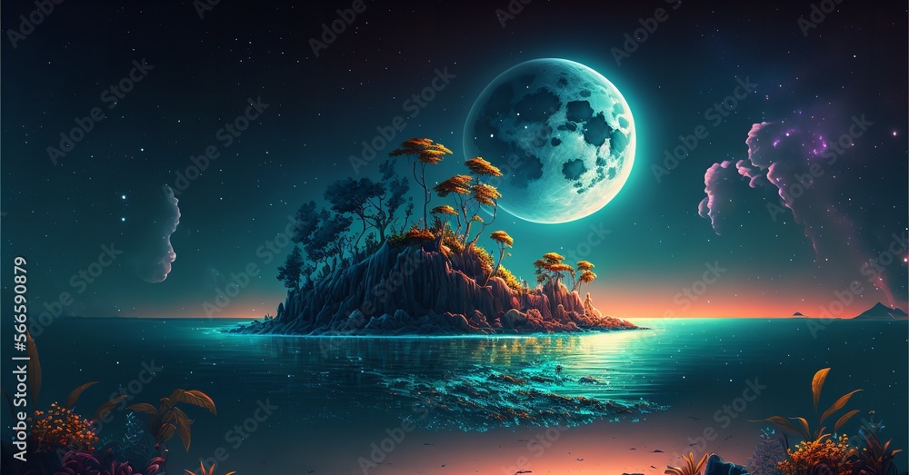 Island At Night Wallpaper