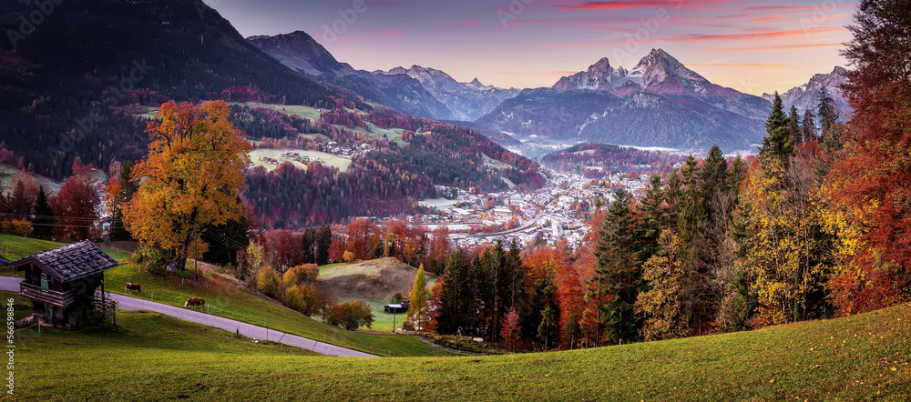 Impressive mountain scenery in the Bavarian Alps. Scenic image of ...