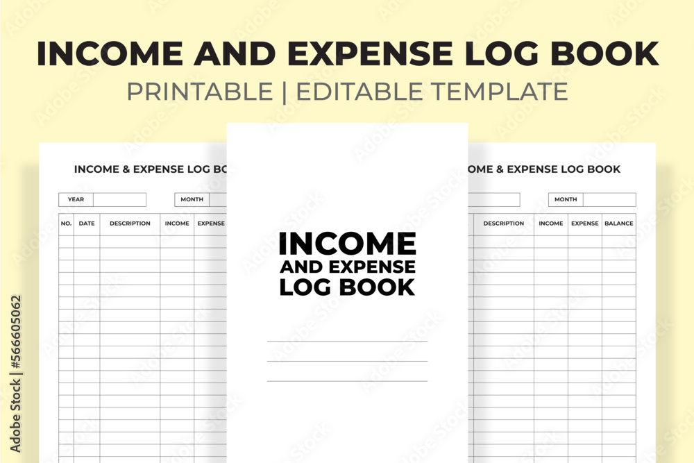 Income And Expense Log Book Stock Vector | Adobe Stock