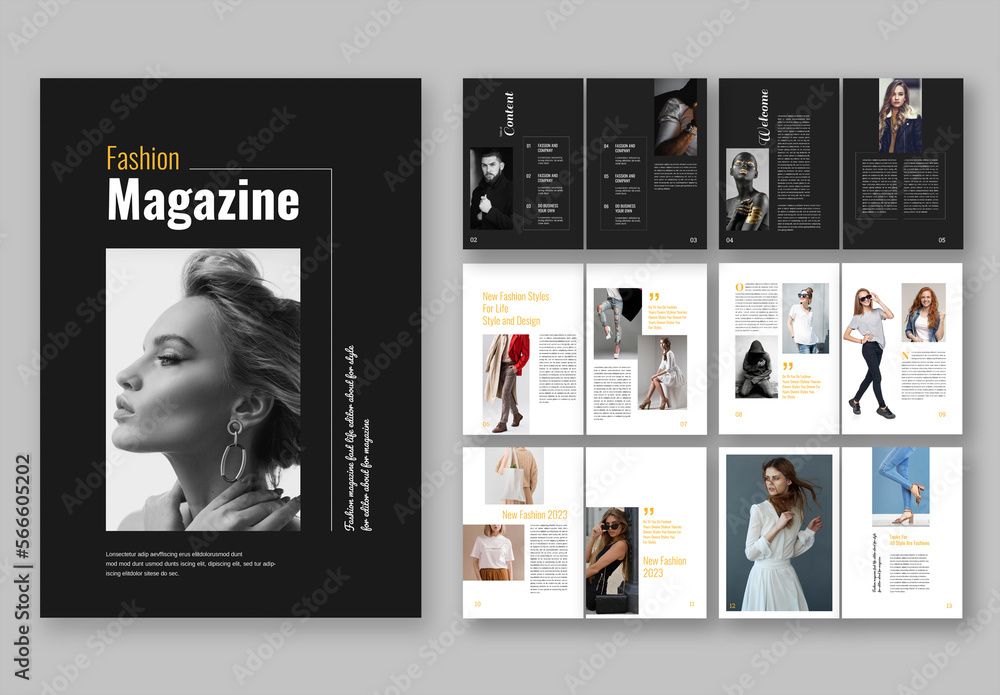 Fashion Magazine Layout Stock Template | Adobe Stock