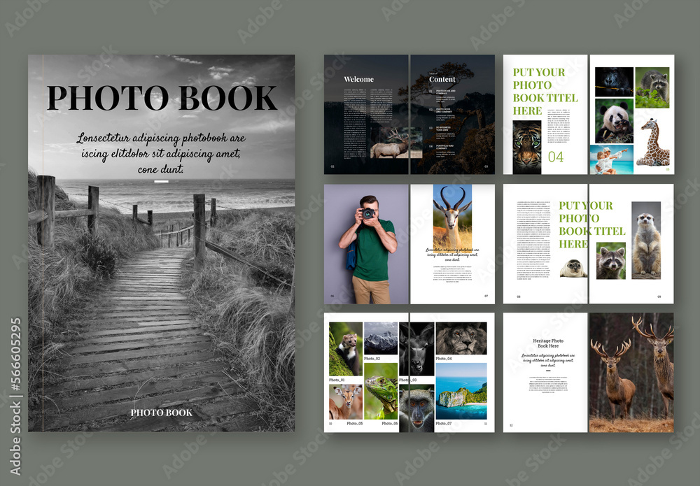 Photo Book Layout Stock Template | Adobe Stock