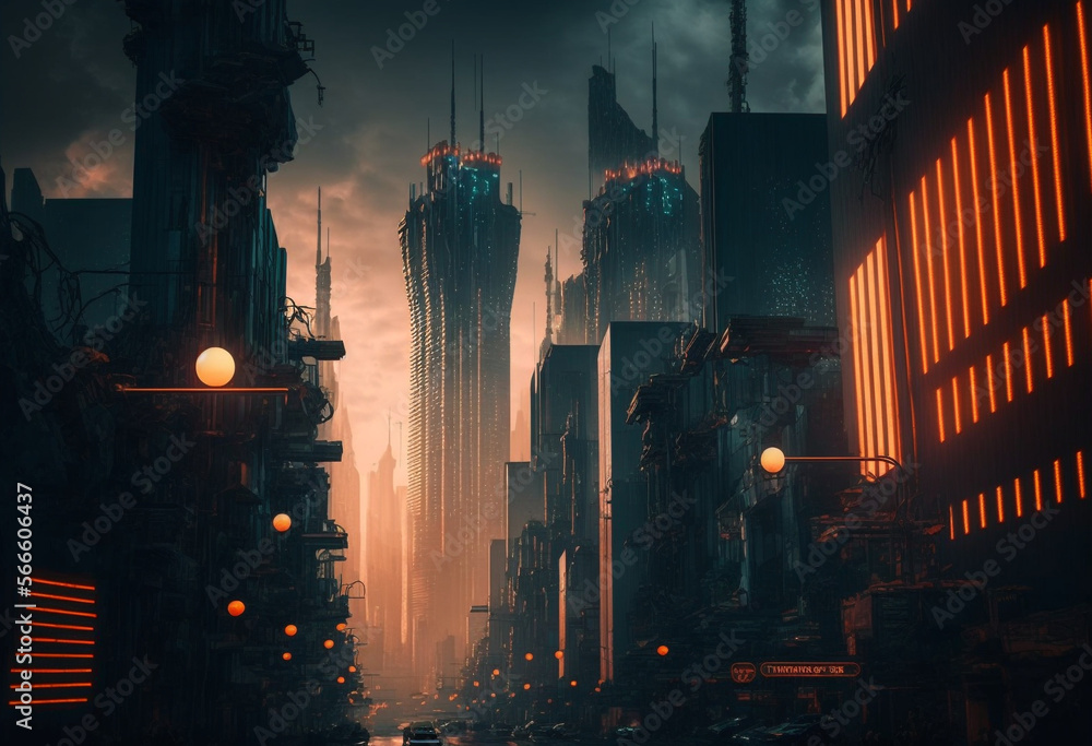 Ai-Generated Render of a Futuristic Cyberpunk City: Exploring the ...