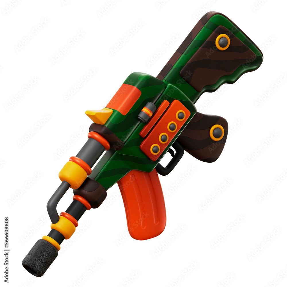 3D AK47 Assault Rifle Icon Firearm Weapon Shot Combat Fight Military ...