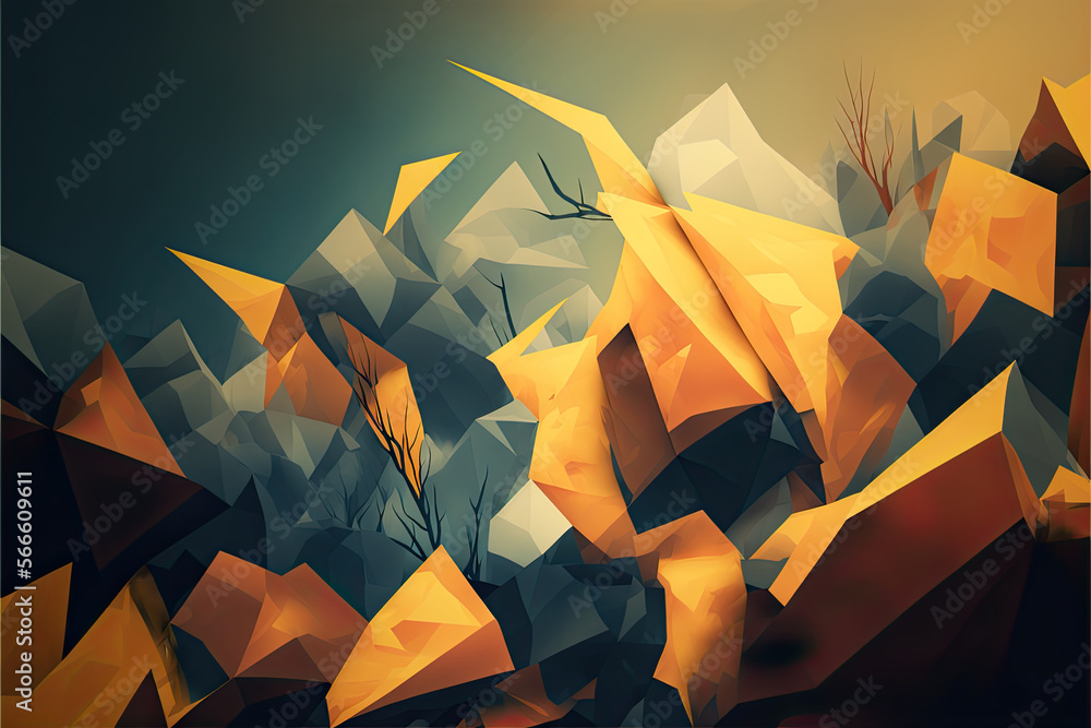 Polygonal shapes to create an abstract background with a modern angular ...