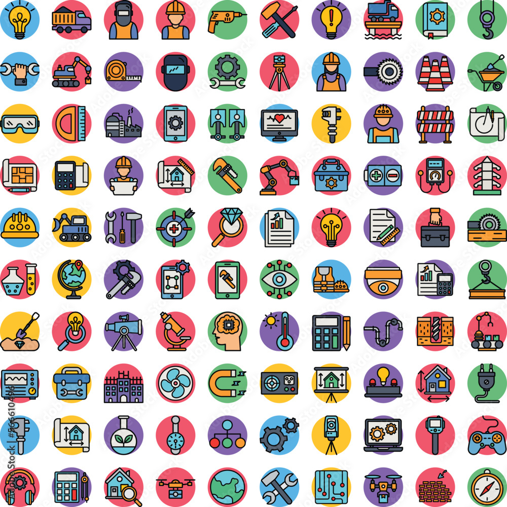 Engineering vector icons, architecture icons pack, construction vector ... Engineering vector icons, architecture icons pack, construction vector ...