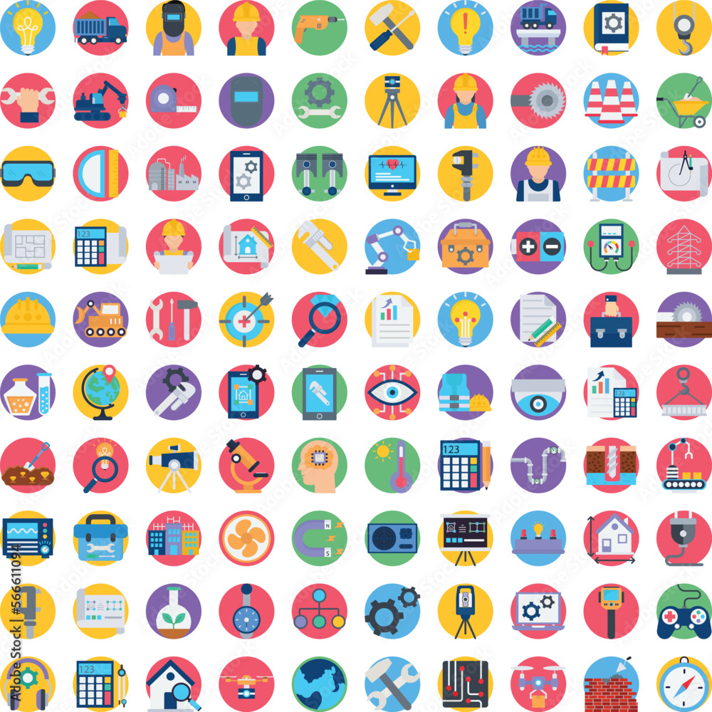 Engineering vector icons, architecture icons pack, construction vector icons, engineering icons ...