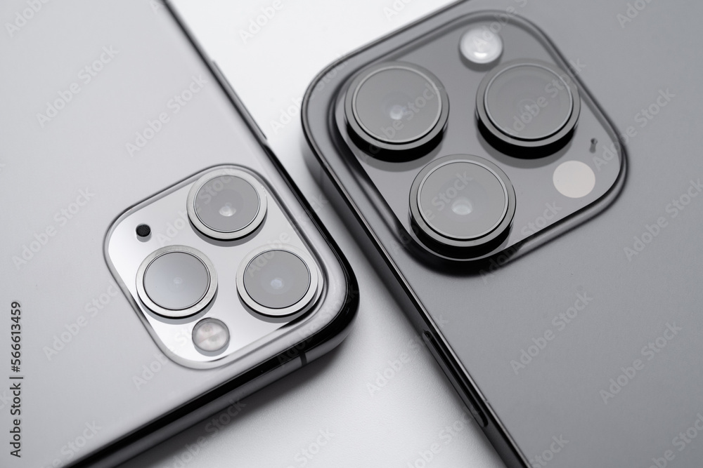 PENANG, MALAYSIA - OCT 10, 2022: Apple iPhone 14 Pro Max vs iPhone 11 ...